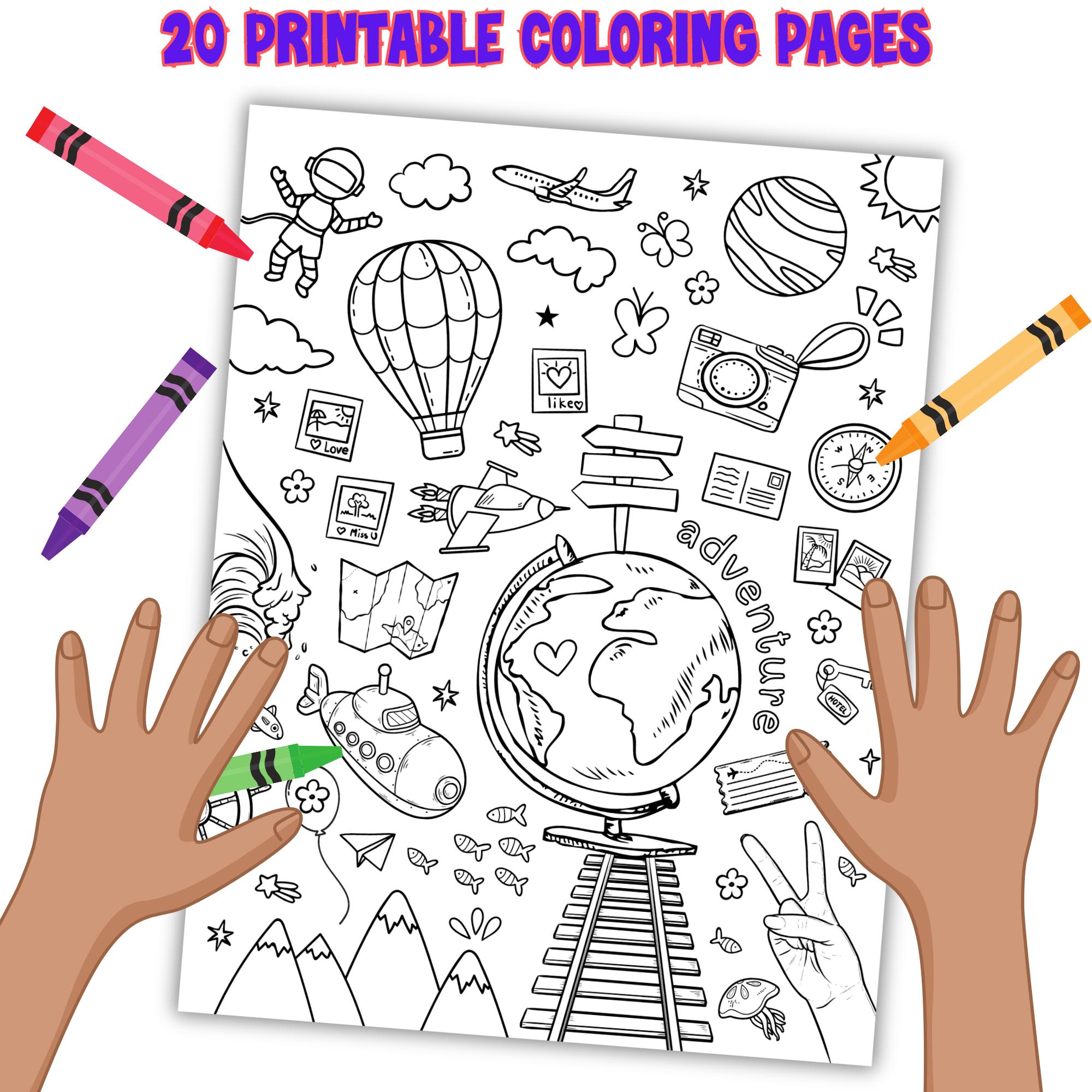 Doodle Coloring Pages Big Bundle, 20 Fun and Unique Coloring Sheets for ...