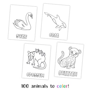 100 Printable Animal Coloring Pages With Labels for Kids and Toddlers ...