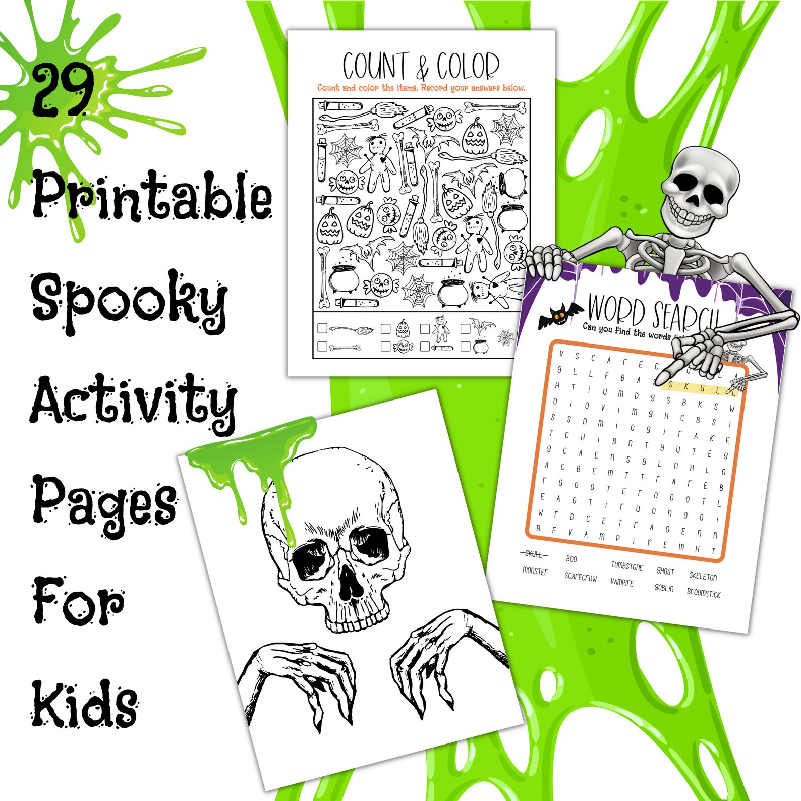 Printable Halloween Activity Pages for Kids, Spooky Halloween ...