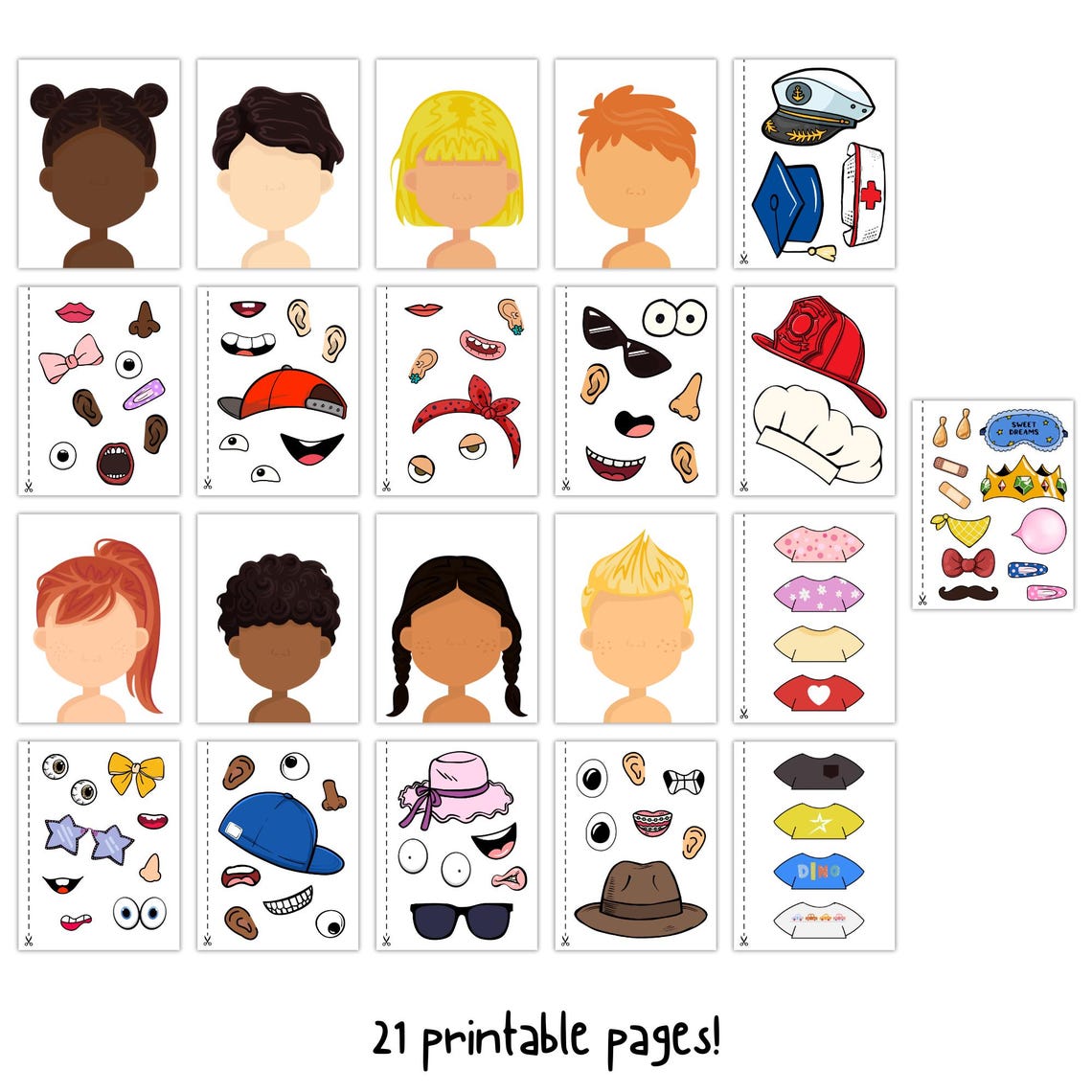 Fun Printable Face Cutouts for Kids, Create Your Own Characters With ...