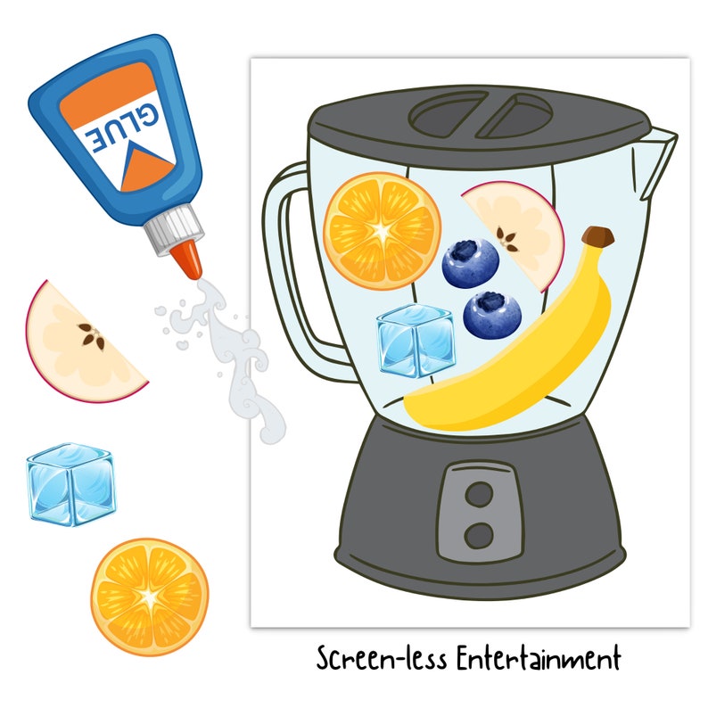 Printable Cut & Create Craft, Cut and Paste Smoothie Assembly Kit ...