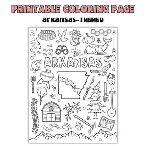 Arkansas Doodle Art Coloring Page, Printable Creative Designs for ...