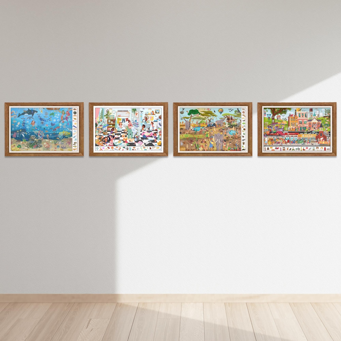 Underwater Search and Find, Printable Playroom Poster, Kids Wall Art ...