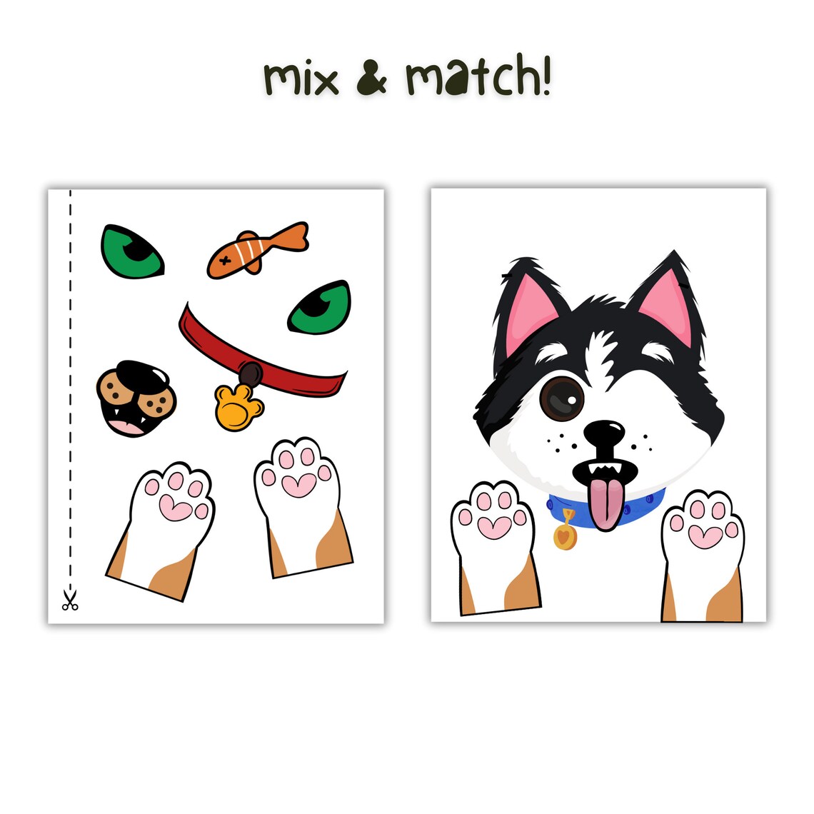 Printable Crafts for Kids, Silly Animal Faces, Cut and Paste Activity ...