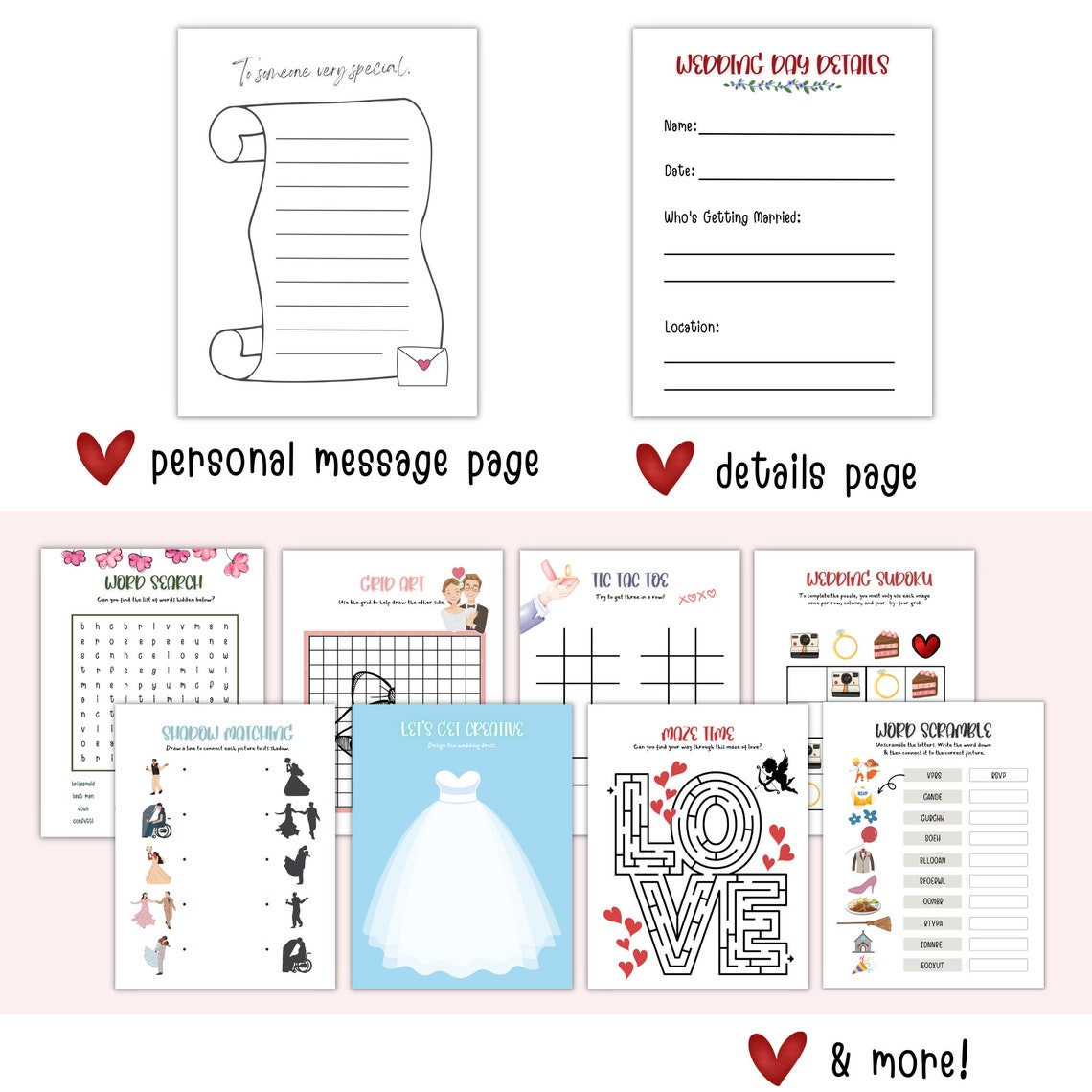 Printable Wedding Activity Book for Kids, Kids Wedding Activities ...