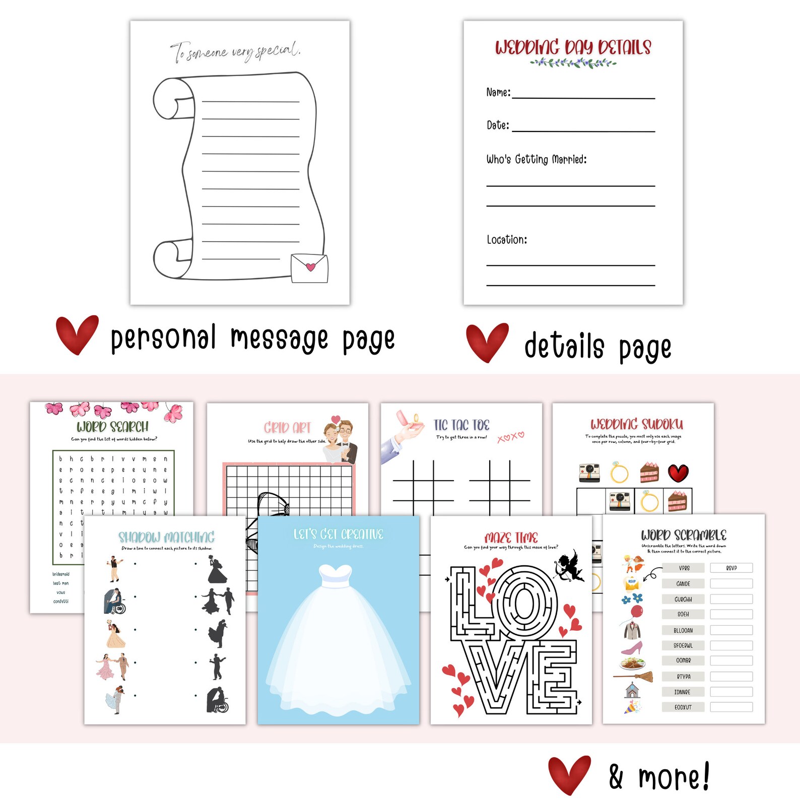Printable Wedding Activity Book for Kids, Kids Wedding Activities ...