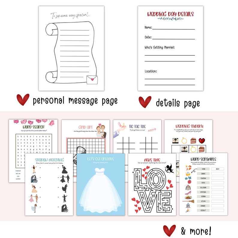 Printable Wedding Activity Book for Kids, Kids Wedding Activities ...