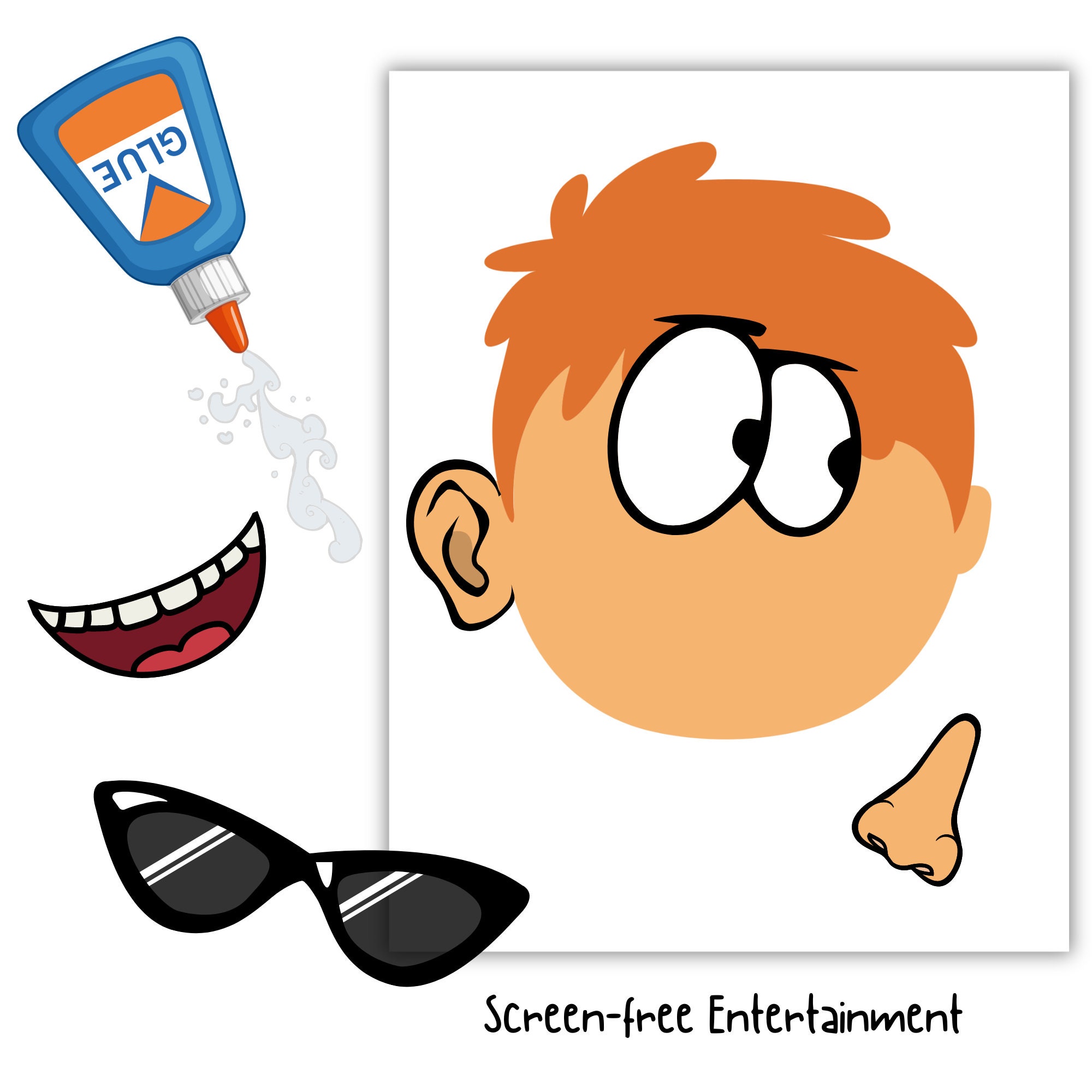 Printable Interactive Fun, Engaging Cut and Paste Boy Face Project for ...