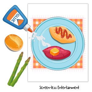 Printable Food Assembly Kit, Dinner Plate Cut and Create, Printable ...