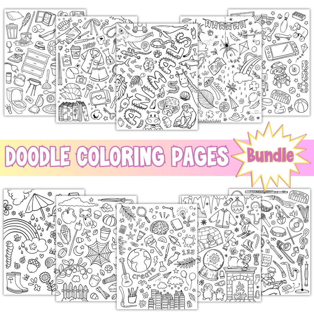Printable Doodle Coloring Pages, Fun and Relaxing Designs for All Ages ...