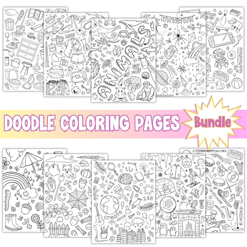 Printable Doodle Coloring Pages, Fun and Relaxing Designs for All Ages ...