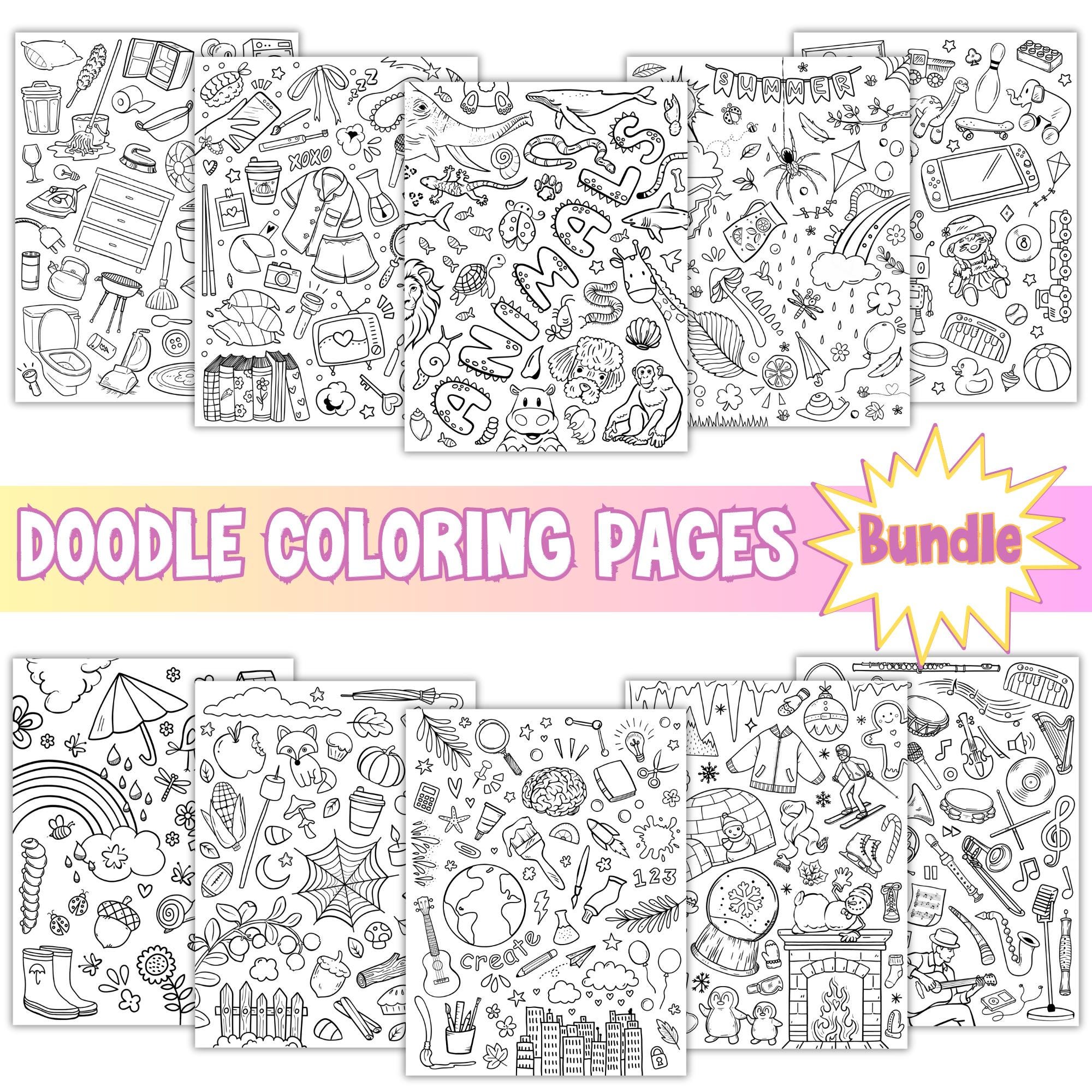 Printable Doodle Coloring Pages, Fun and Relaxing Designs for All Ages ...