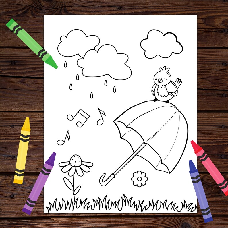 Printable Spring Coloring Pages, 32 Hello Spring Coloring Pages - Etsy