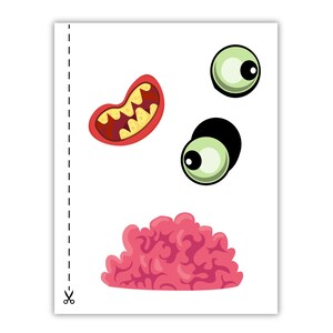 Printable Kids Zombie Halloween Craft, Fun Cut and Paste Activity for ...