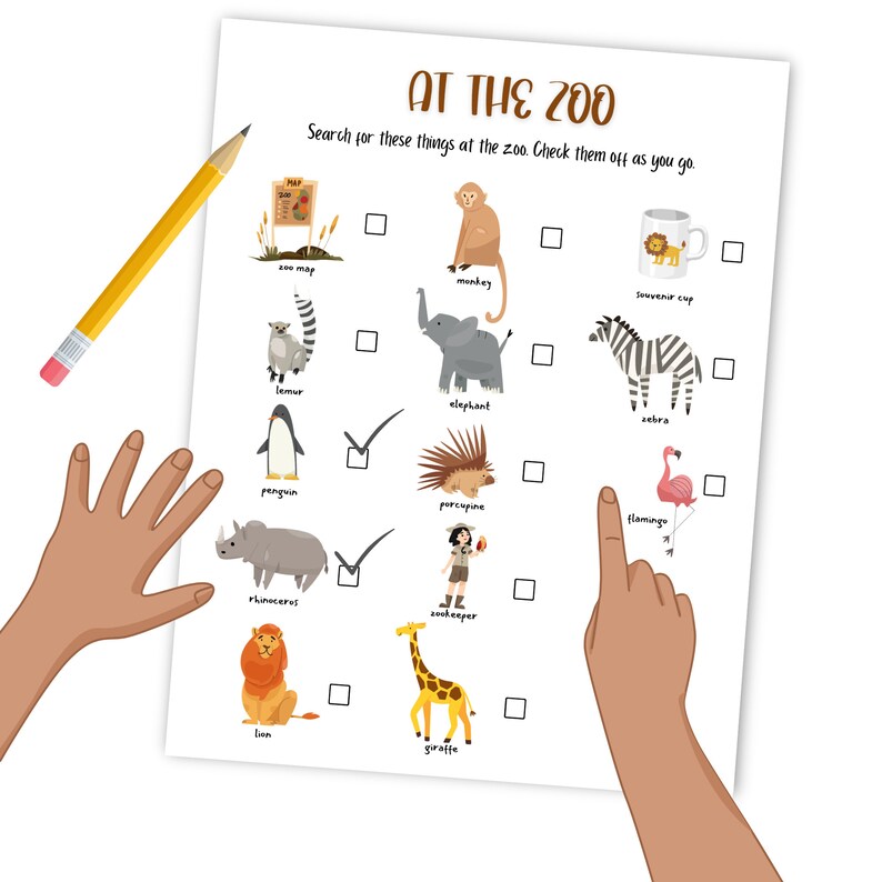 Printable Scavenger Hunt, Kids Treasure Hunt, Zoo-themed - Etsy