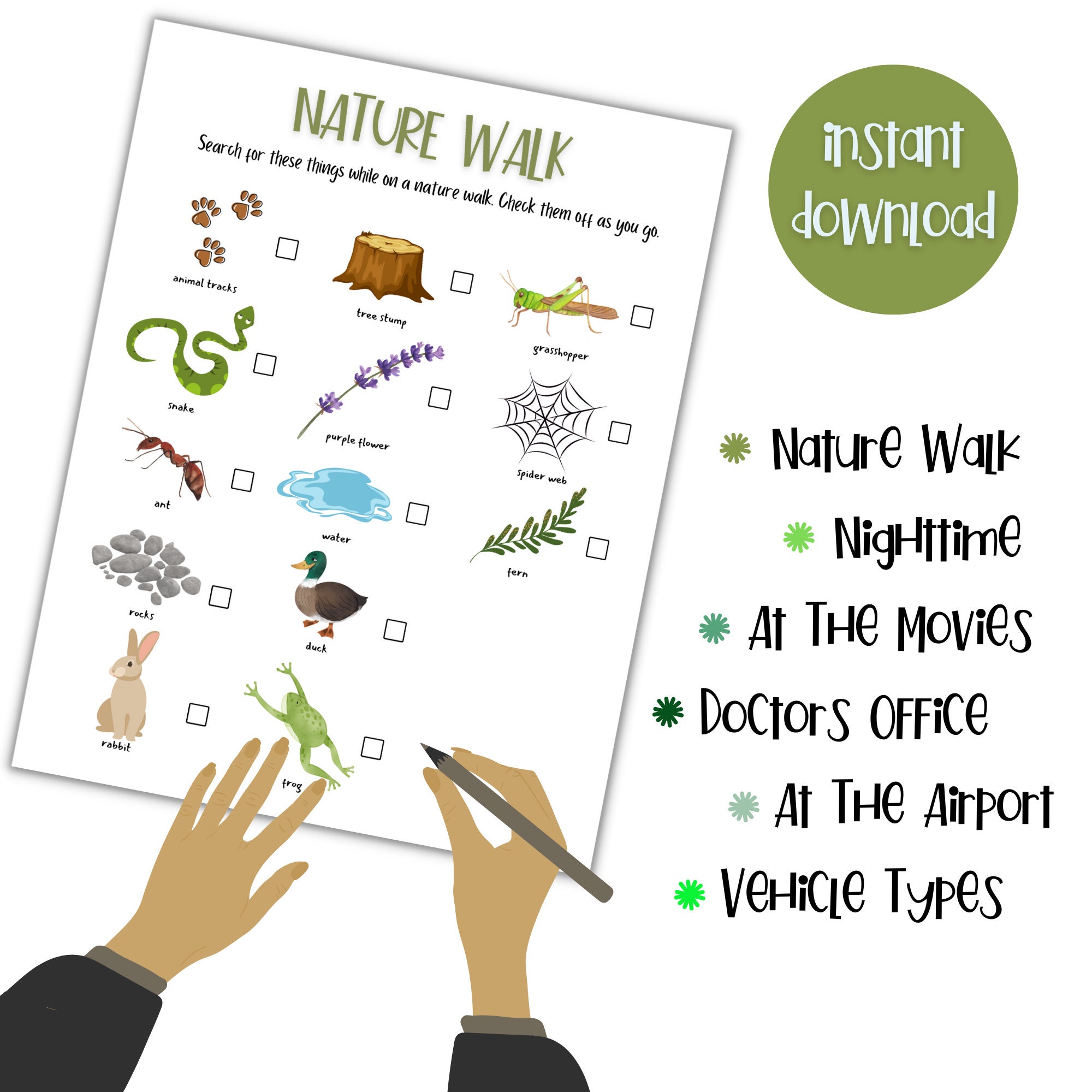 Printable Scavenger Hunt Bundle, Games for Kids, Screen-free Activities ...