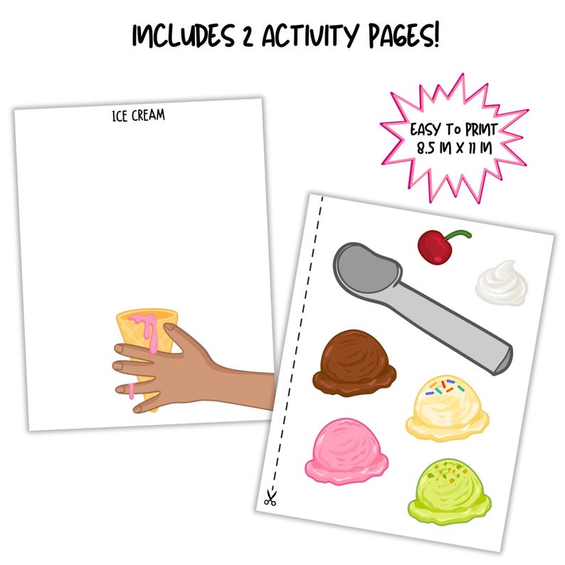 Ice Cream Cut & Create Craft, Printable Ice Cream Cone Activity for ...