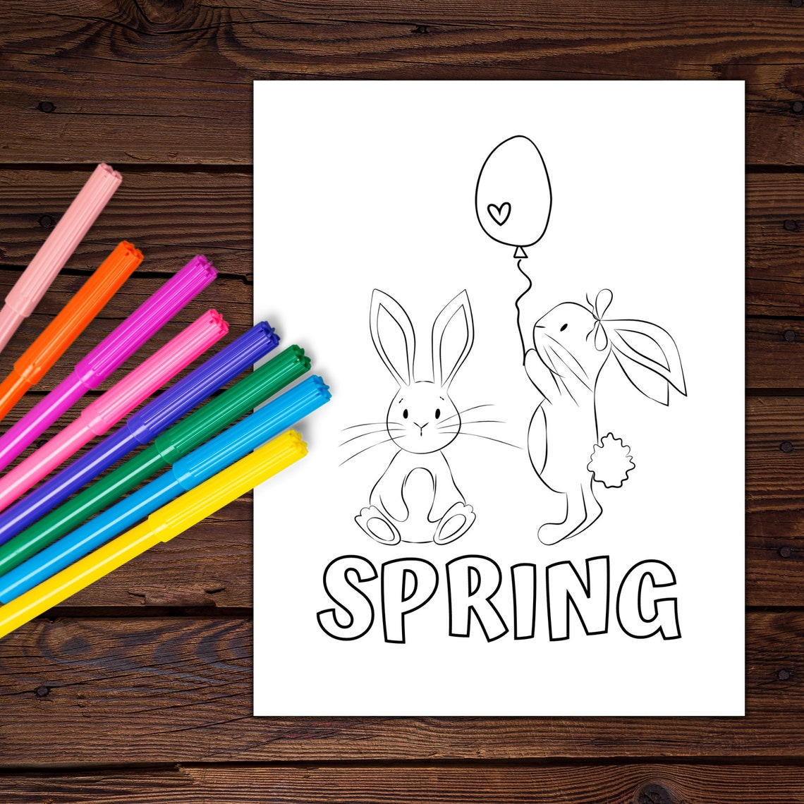 Printable Spring Coloring Pages, 32 Hello Spring Coloring Pages - Etsy