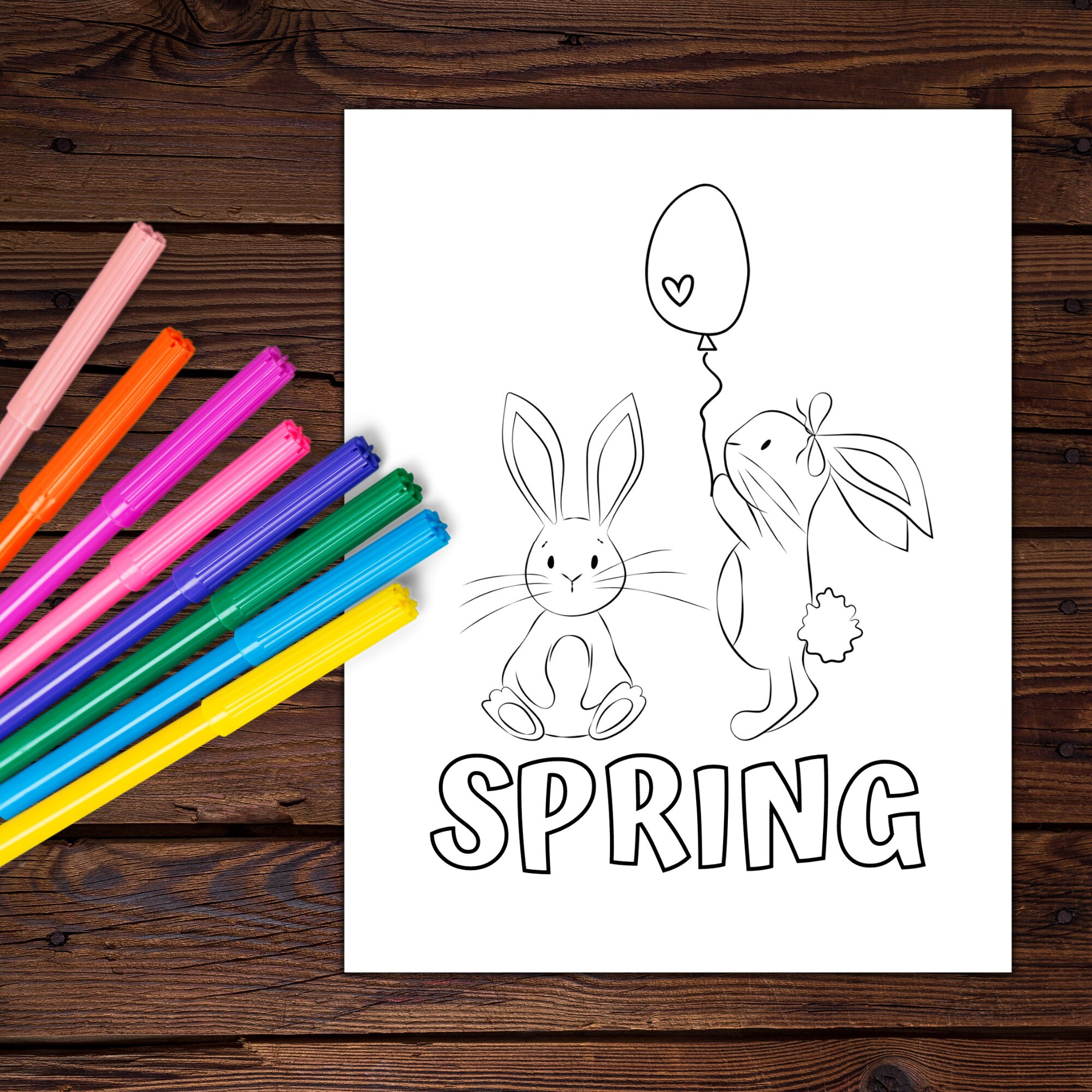 Printable Spring Coloring Pages, 32 Hello Spring Coloring Pages - Etsy