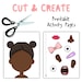 Printable Cut and Paste Activity, Girl Face Assembly Kit, Crafts for ...