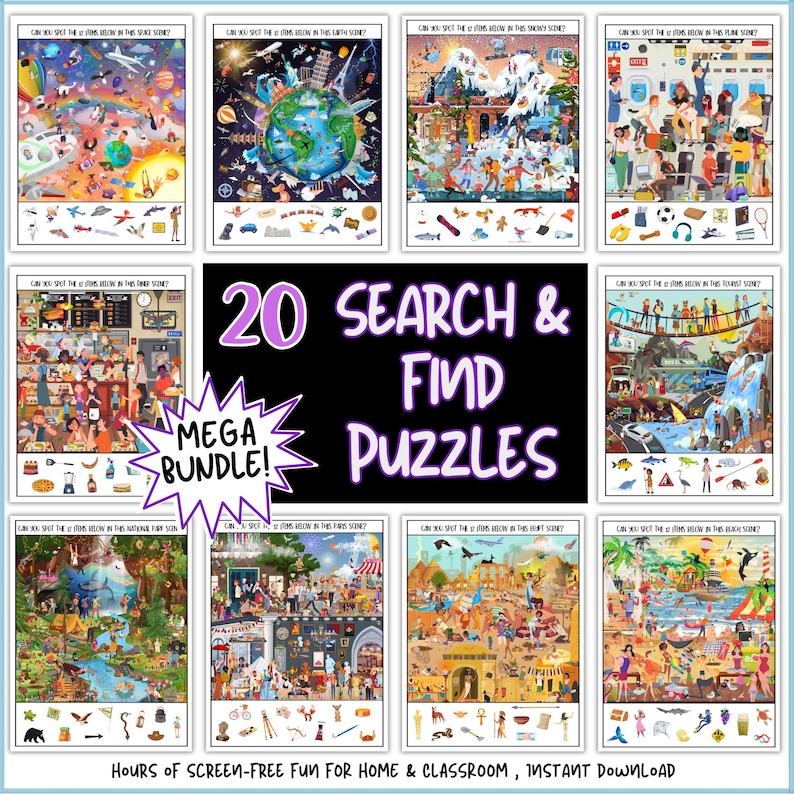 Search & Find Printable Puzzles, Hidden Pictures, Seek and Find Games ...