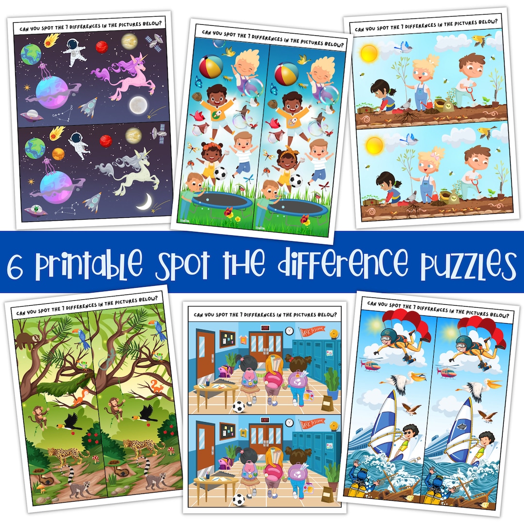 Spot the Difference, Printable Games for Kids, I Spy Games - Etsy