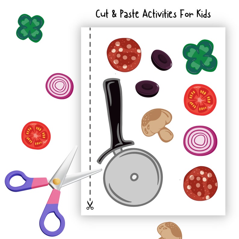 Printable Pizza Craft, Cut and Paste Pizza Assembly Kit, Printable ...