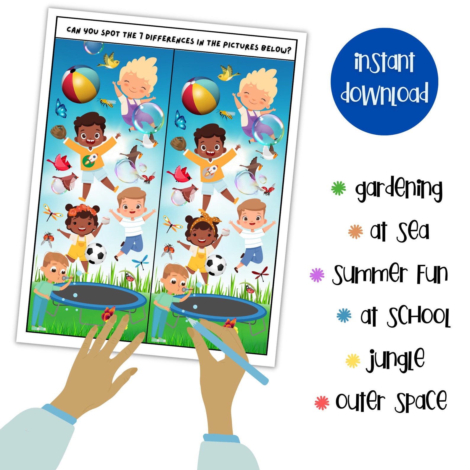Spot the Difference, Printable Games for Kids, I Spy Games - Etsy