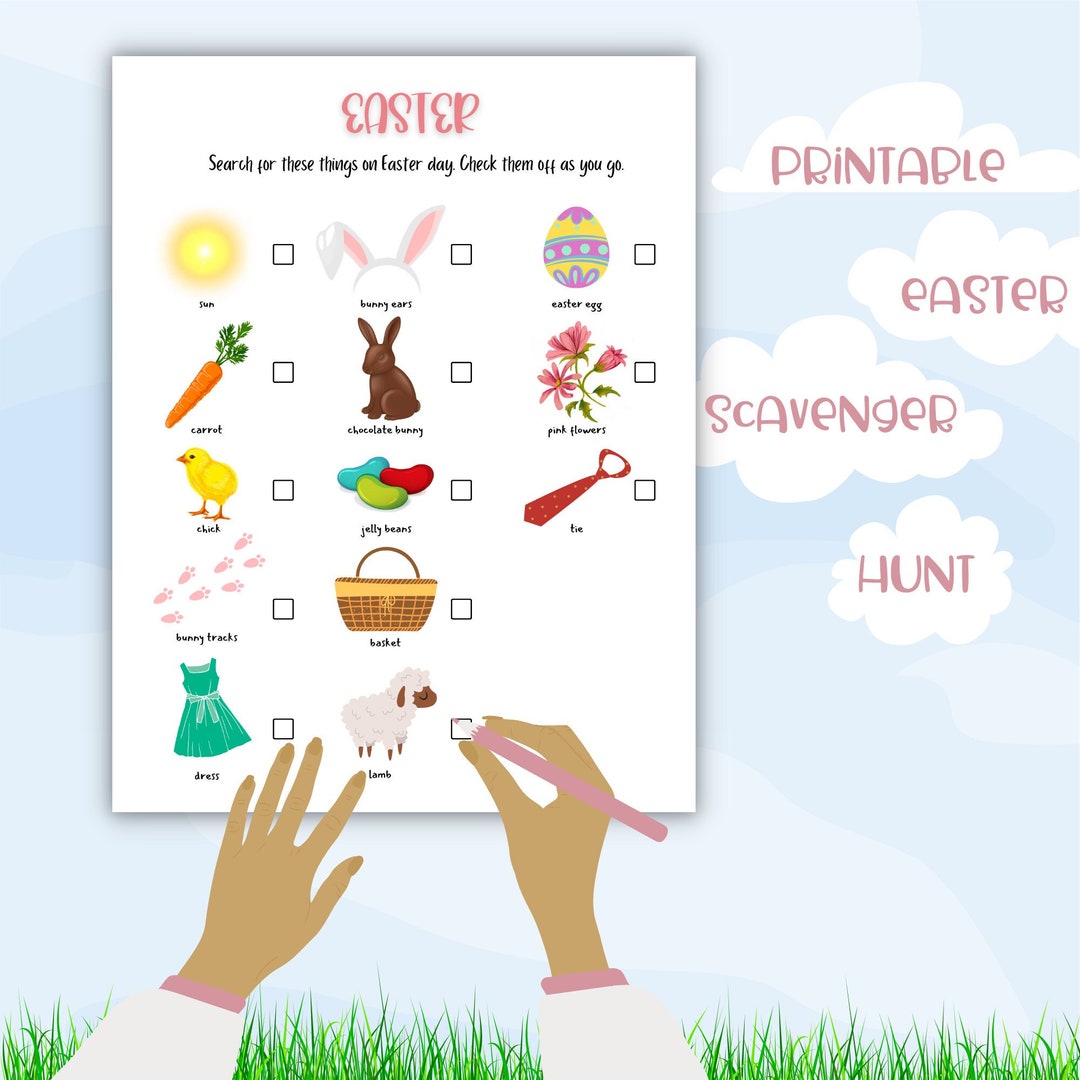 Printable Easter Scavenger Hunt, Kids Treasure Hunt, Print at Home ...