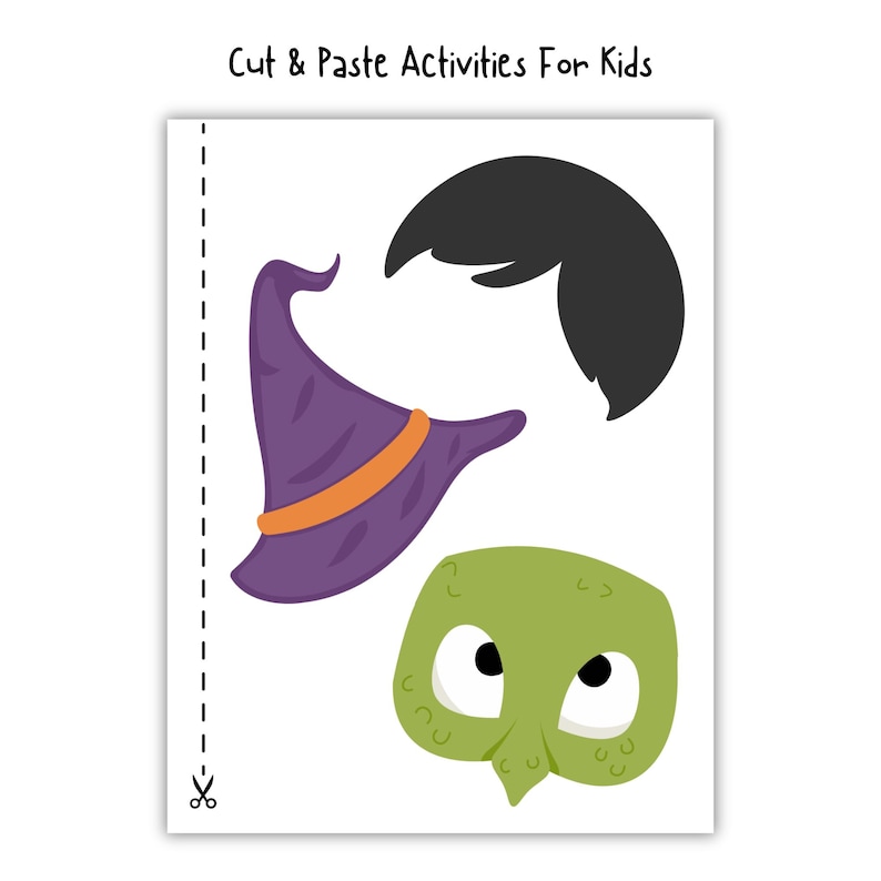 Printable Young Witch Cut and Paste Halloween Craft for Kids, DIY ...