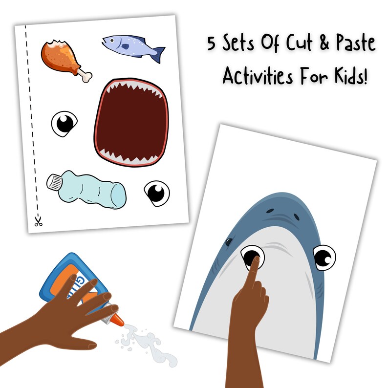 Printable Crafts for Kids, Silly Animal Faces, Cut and Paste Activity ...