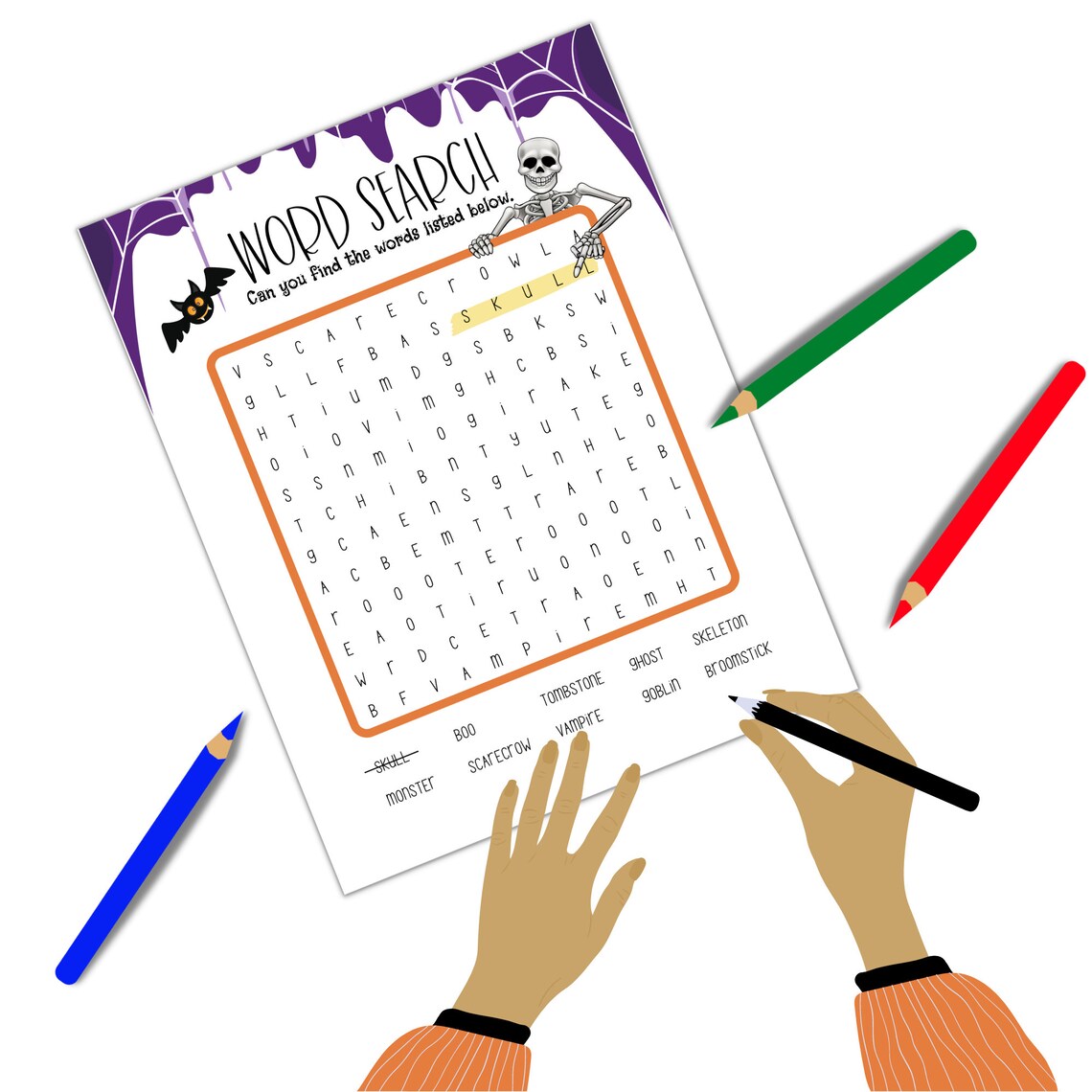 Halloween Word Search, Printable Halloween Activity for Kids - Etsy