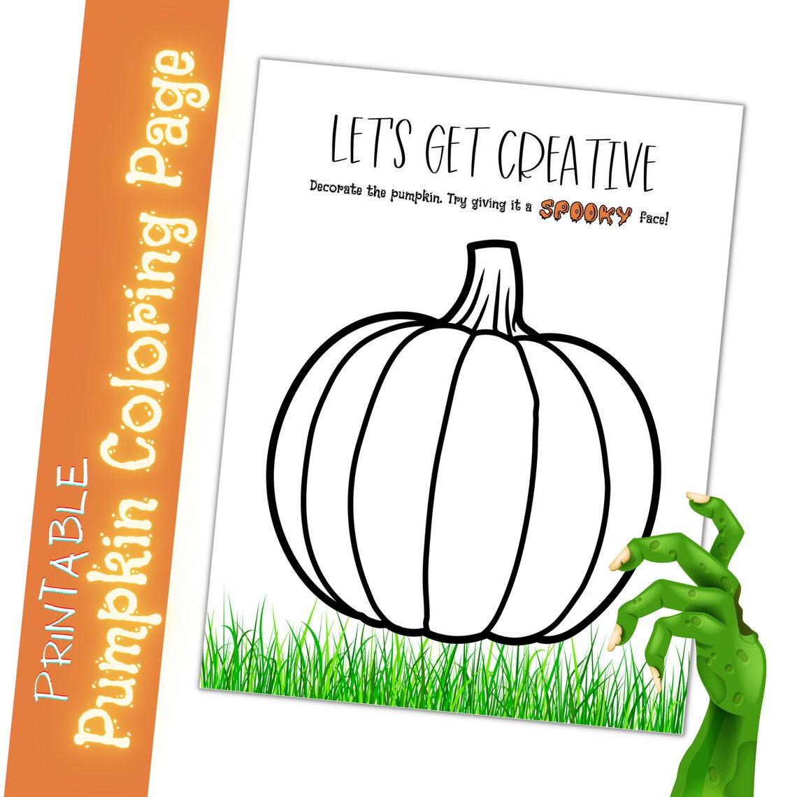 Printable Halloween Pumpkin Coloring Page for Kids, Let's Get Creative ...