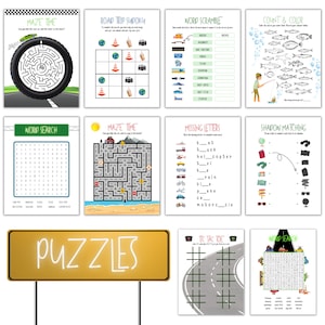 Printable Road Trip Activities, Travel Games and Puzzles for Kids - Etsy