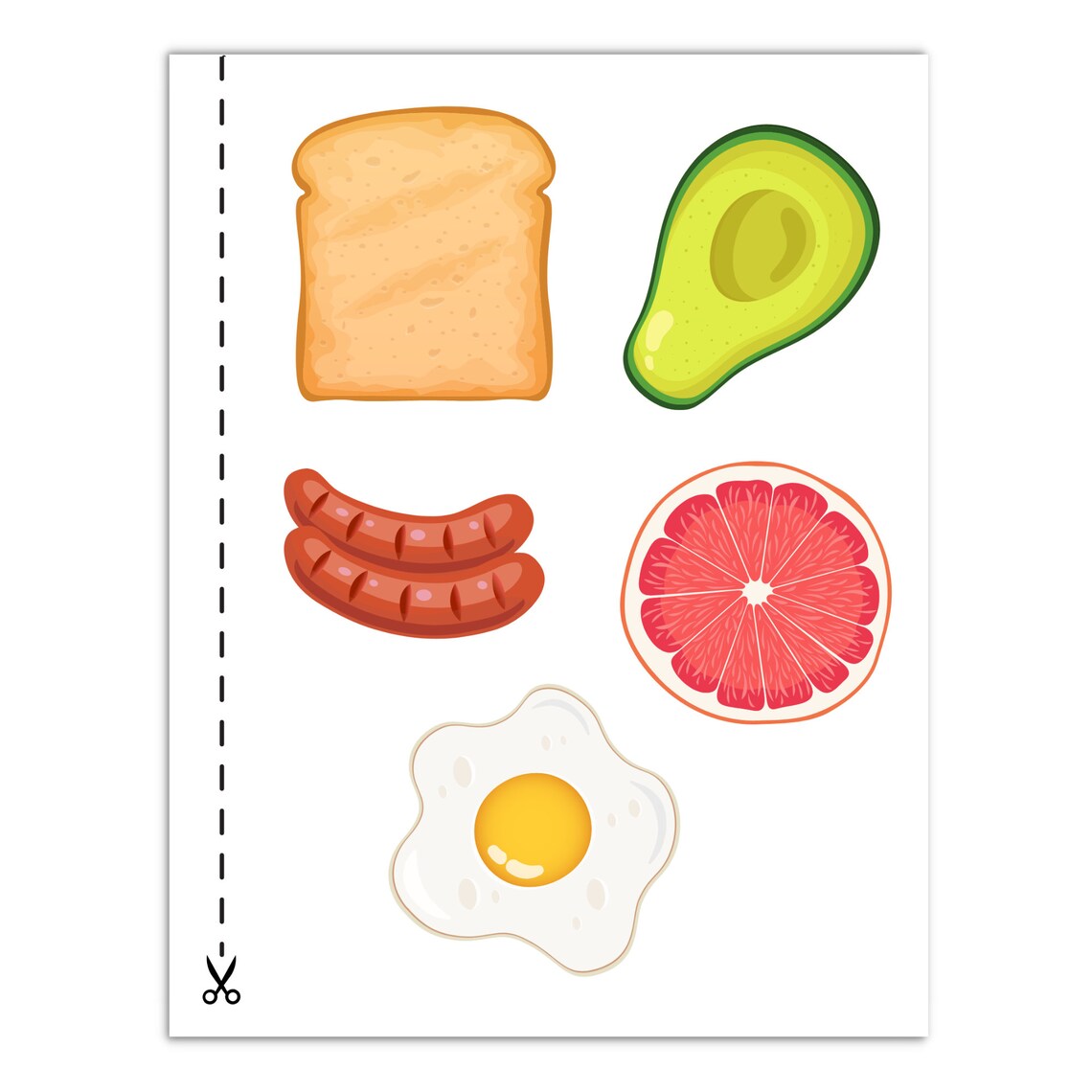 Printable Cut & Create Craft, Cut and Paste Breakfast Assembly Kit ...