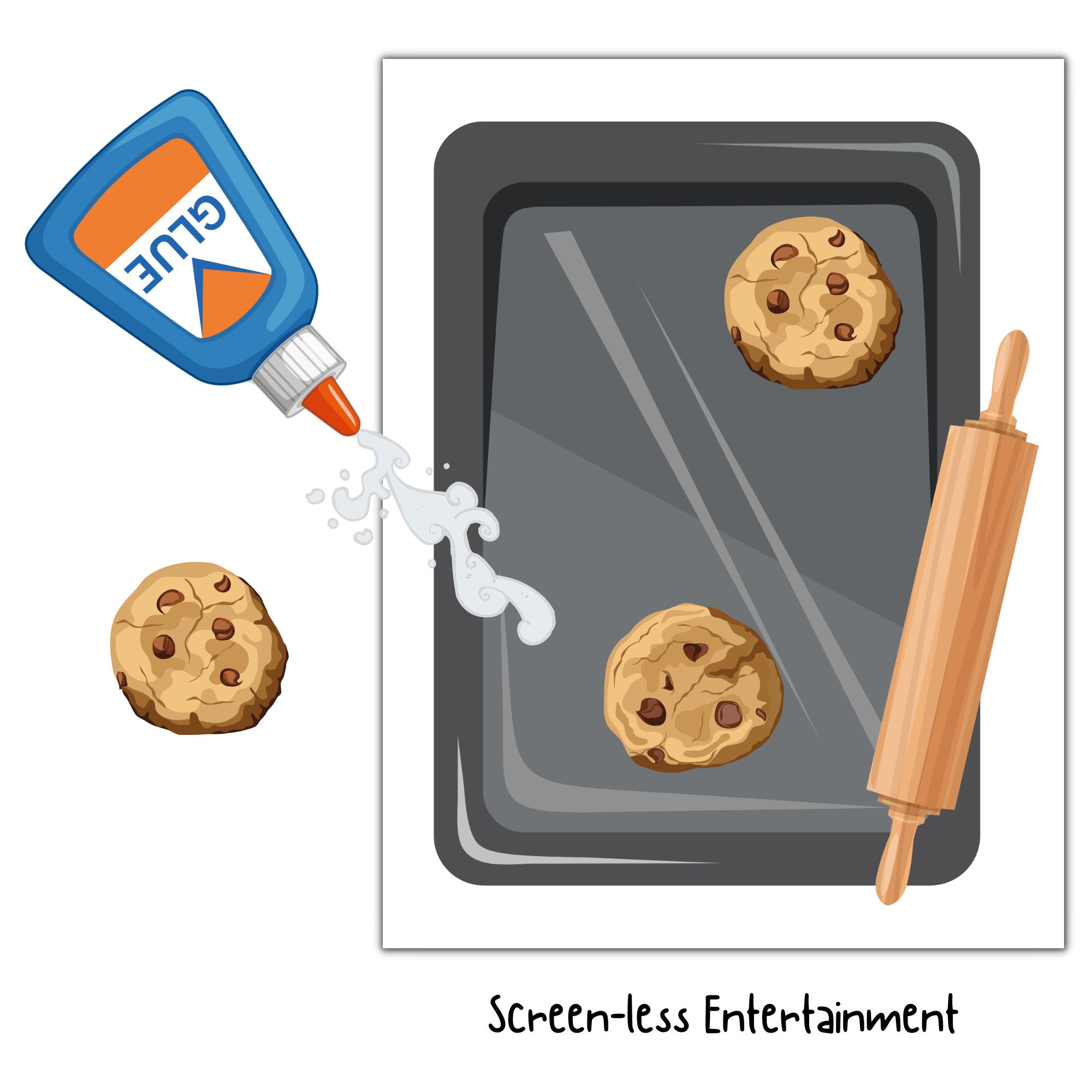 Printable Food Assembly Kit, Chocolate Chip Cookies Cut and Create ...