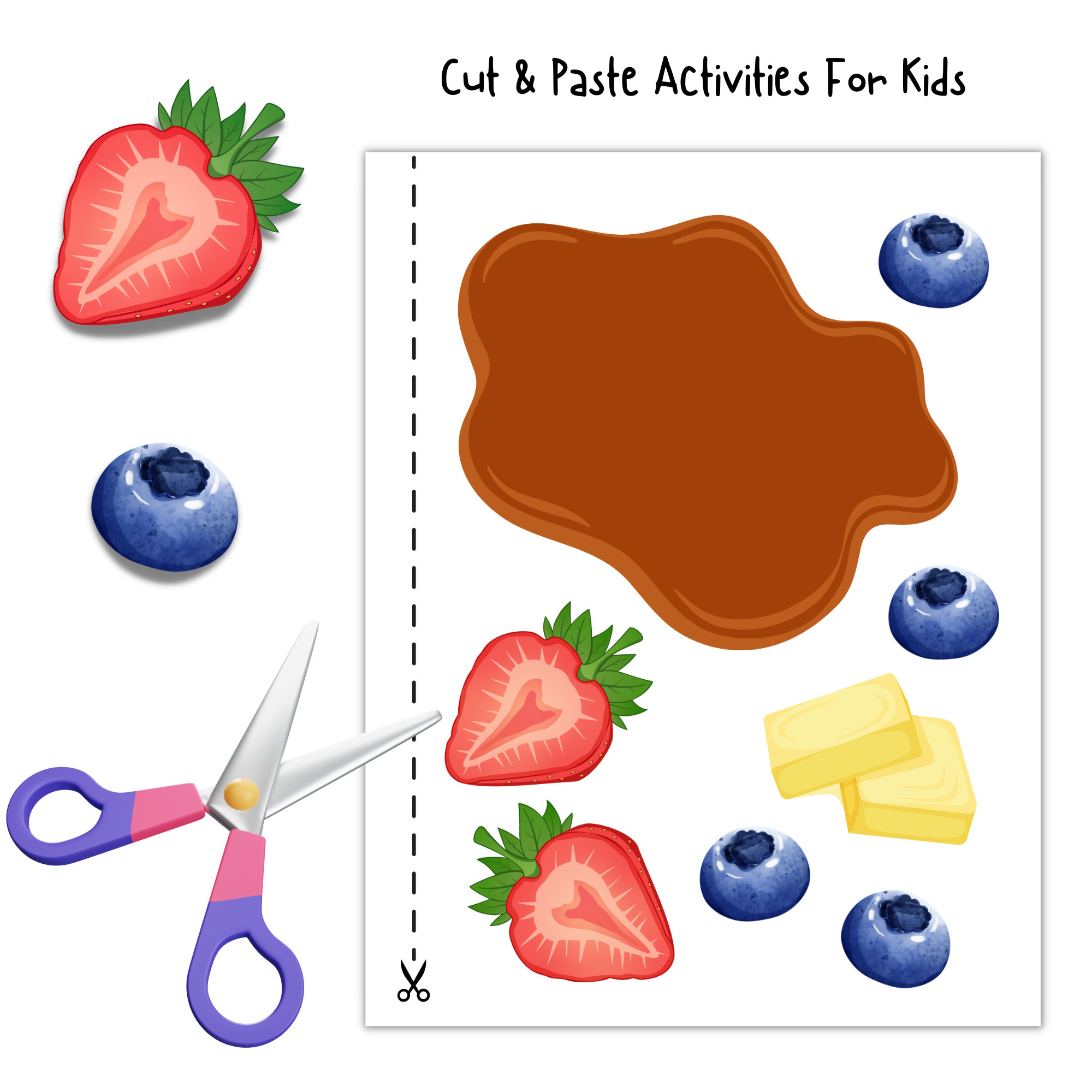 Printable Food Assembly Kit, Waffle Cut and Create, Printable Crafts ...