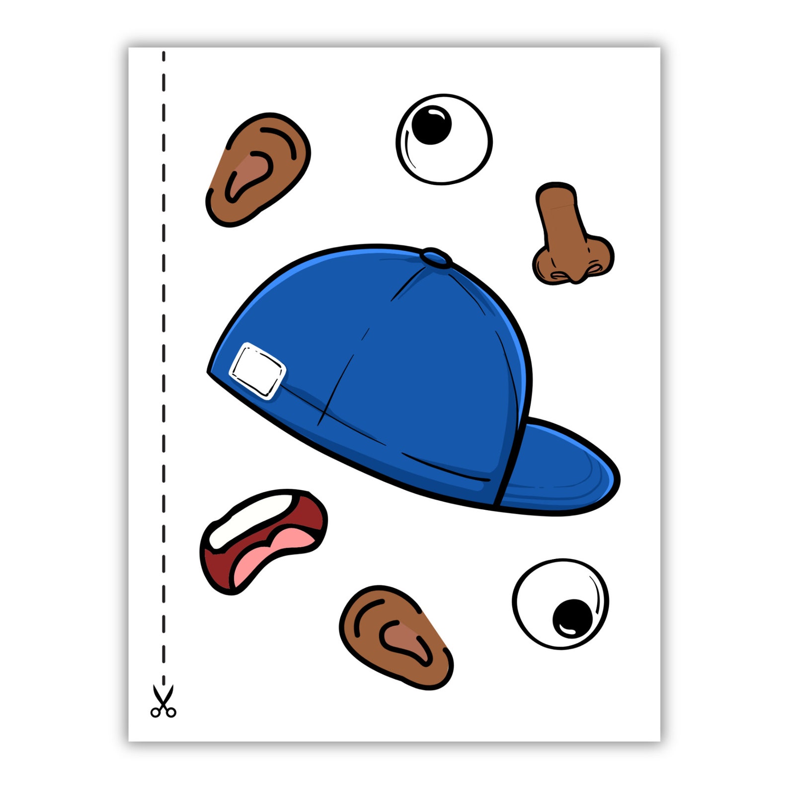 Printable Boy Face Cut and Paste Activity Set, Fun DIY Craft for Kids ...