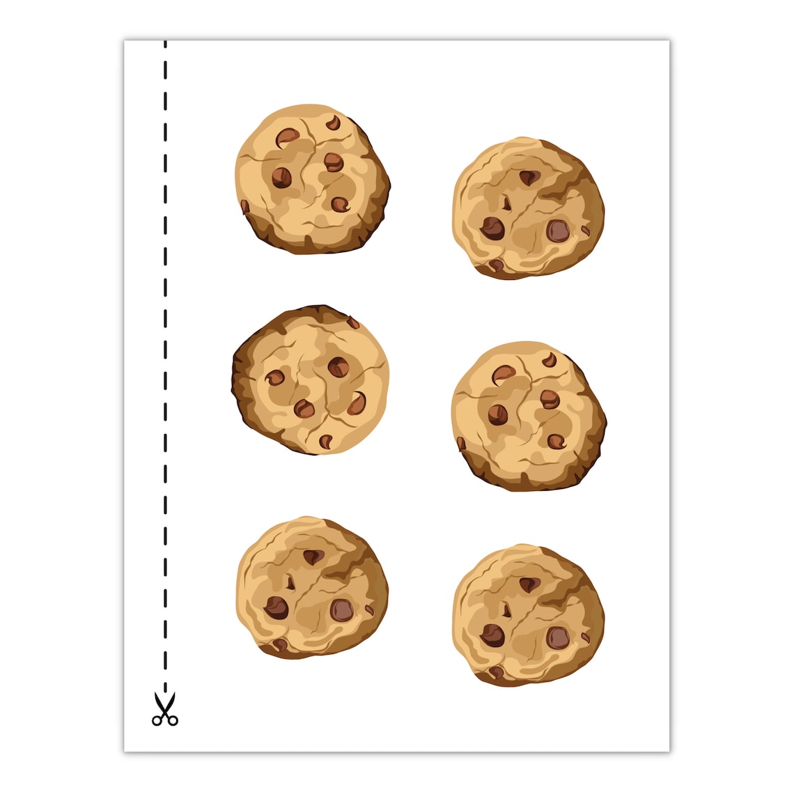 Printable Food Assembly Kit, Chocolate Chip Cookies Cut and Create ...