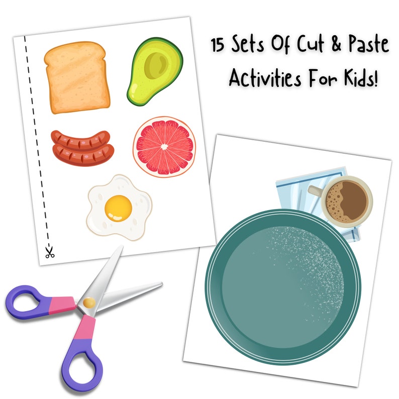 Printable Cut and Create Bundle, Food Play, Printable Crafts for Kids ...