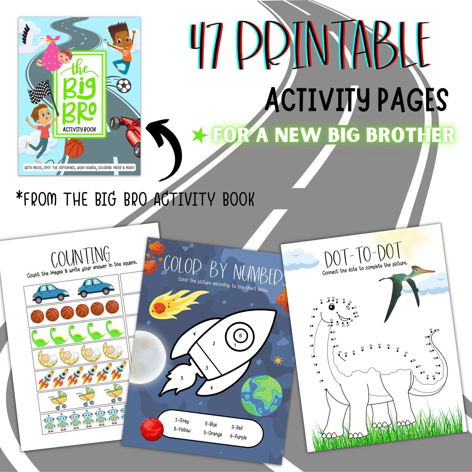 Big Brother Activity Pages, Printable Coloring and Activity Pages for A ...