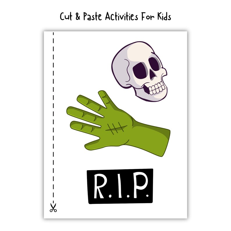 Printable Tombstone Halloween Craft, DIY Cut and Paste Activity for ...