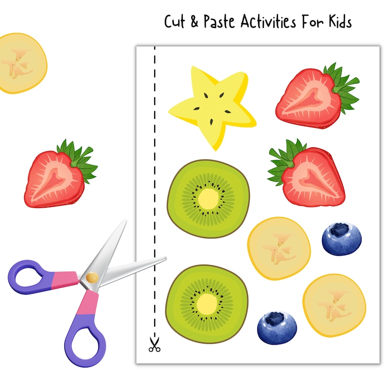 Printable Food Assembly Kit, Fruit & Toast Cut and Create, Printable ...