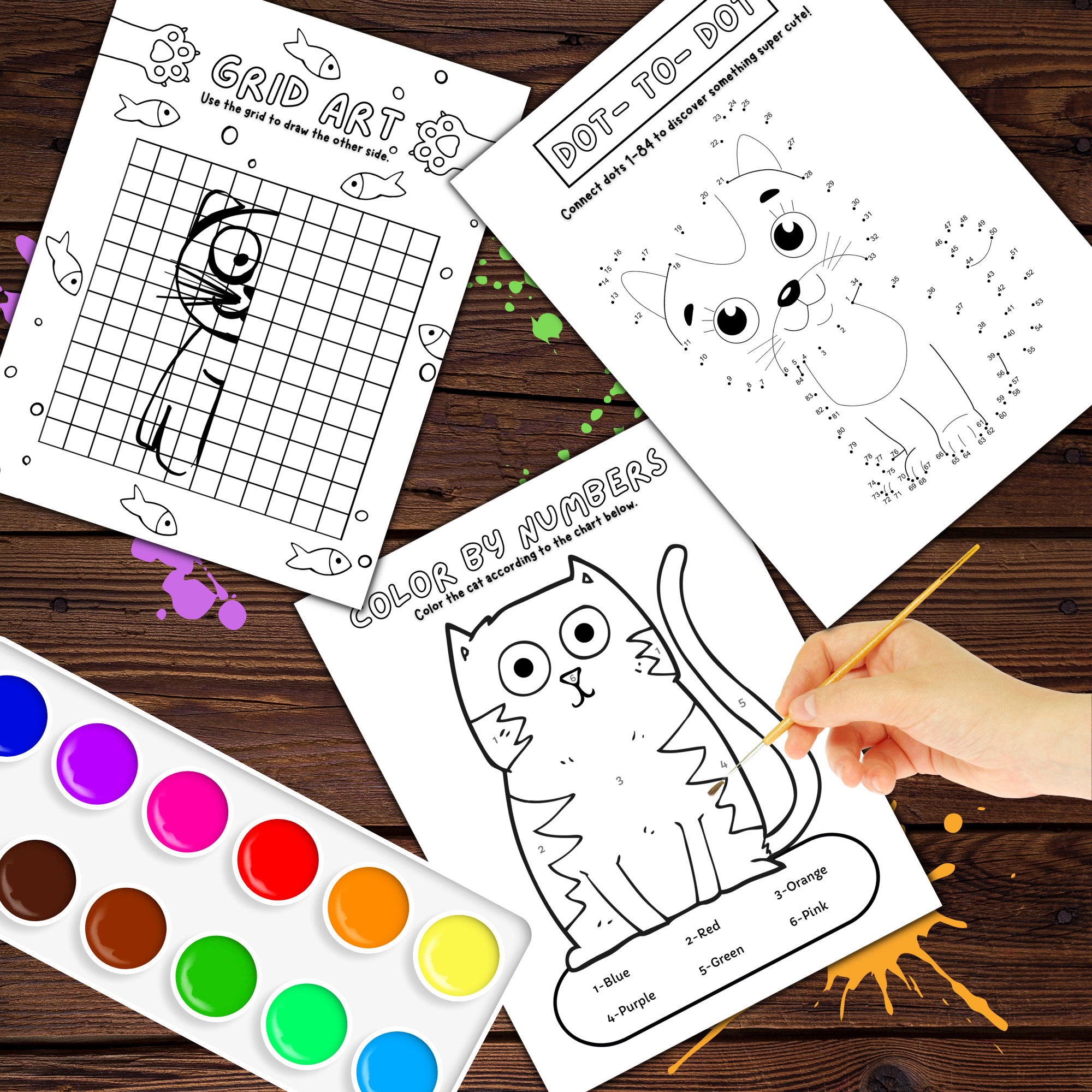 Cat Activity Pages for Kids - Etsy