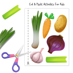 Printable Food Assembly Kit, Veggie Soup Cut and Create, Printable ...