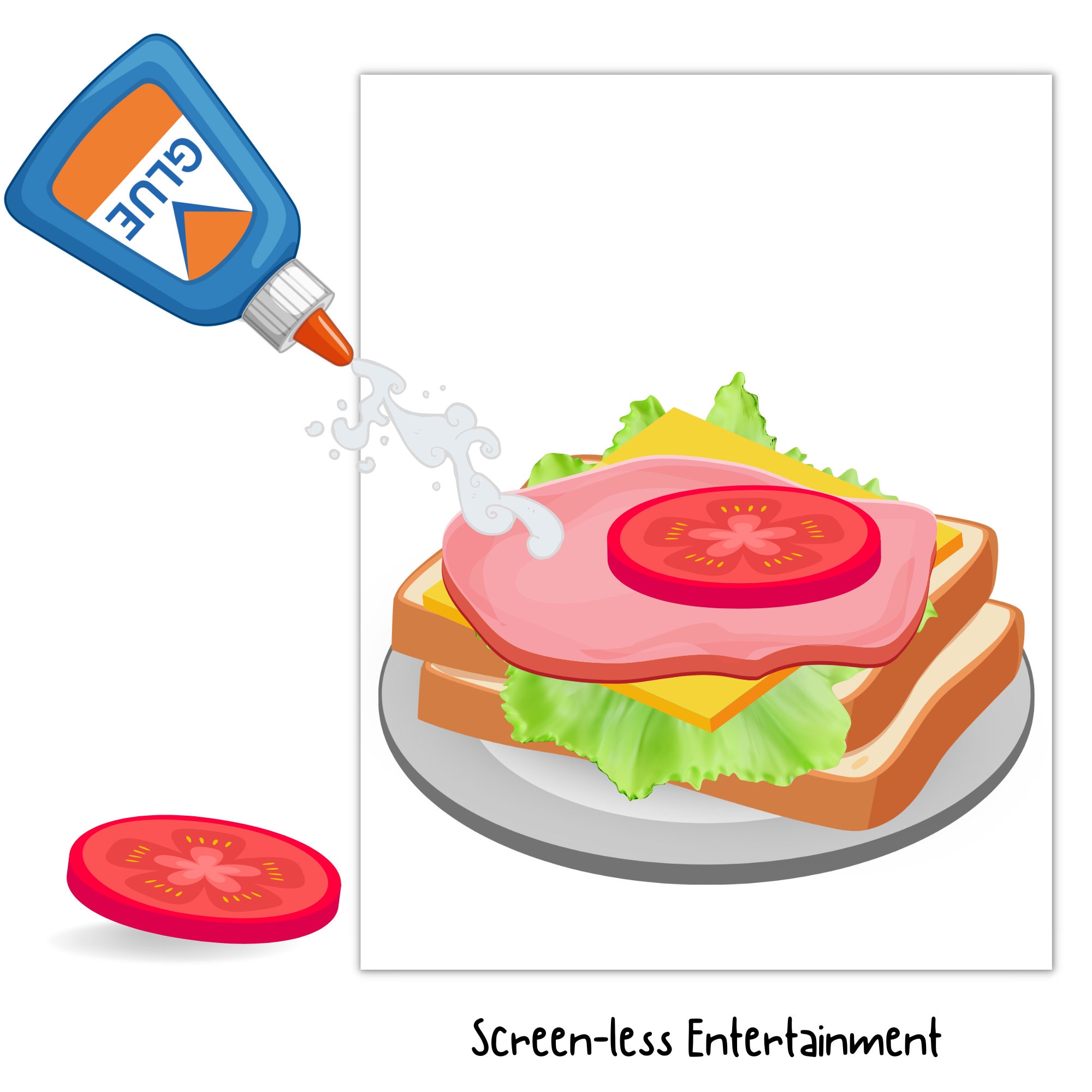 Printable Food Assembly Kit, Sandwich Cut and Create, Printable Crafts ...