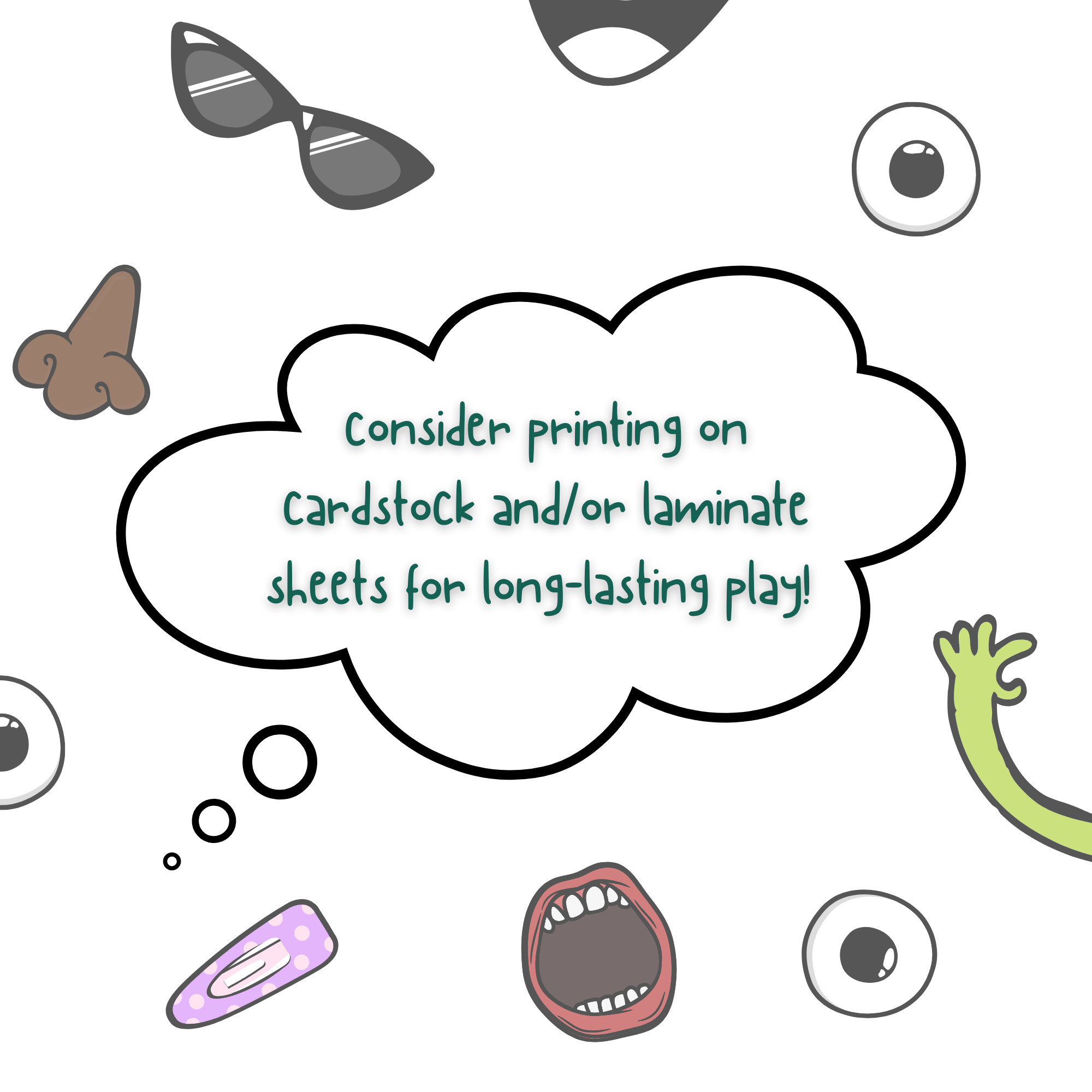 Cut and Craft Silly Faces, Fun Printables for Kids, Cut and Paste ...