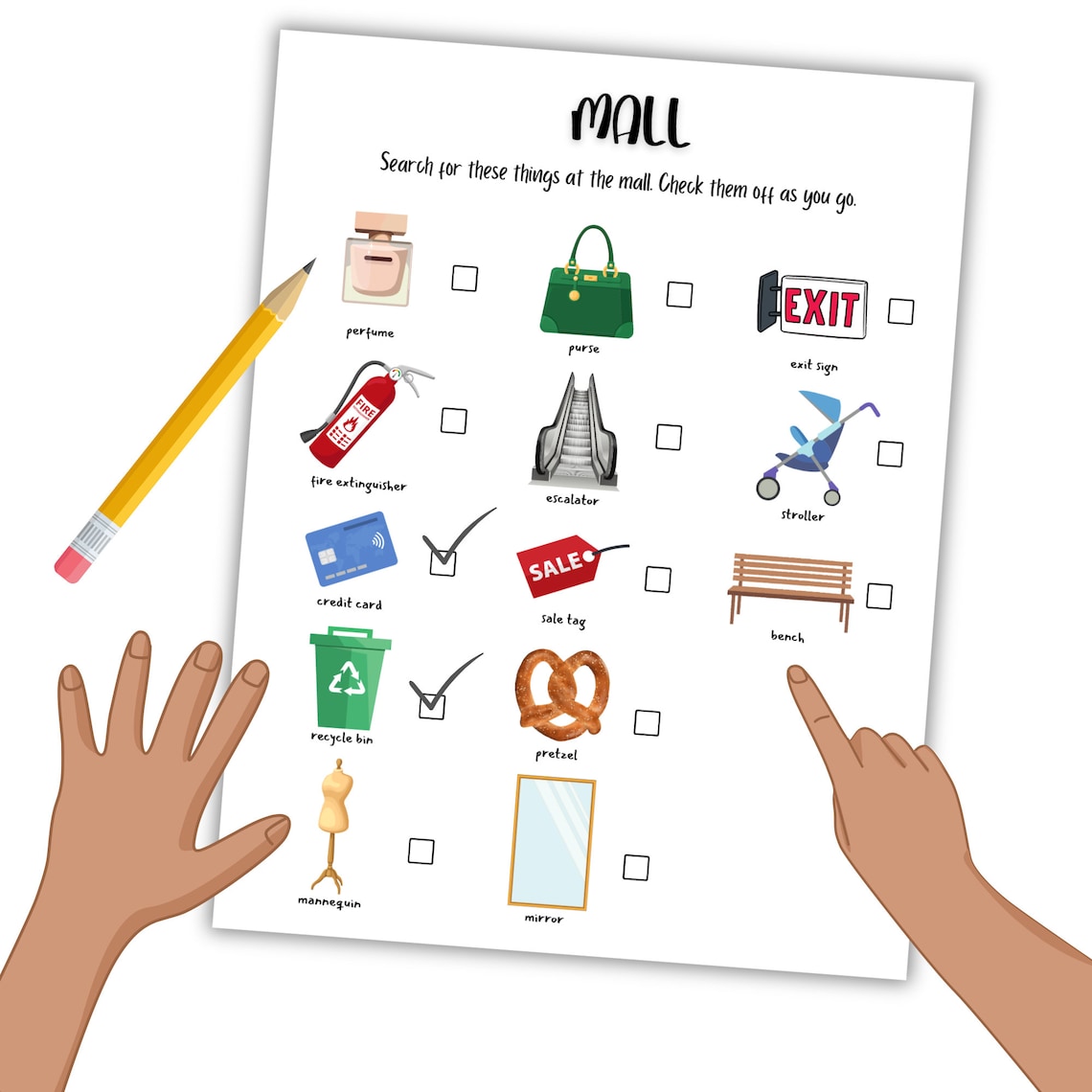 Printable Scavenger Hunt, Mall-themed Treasure Hunt, Print at Home ...