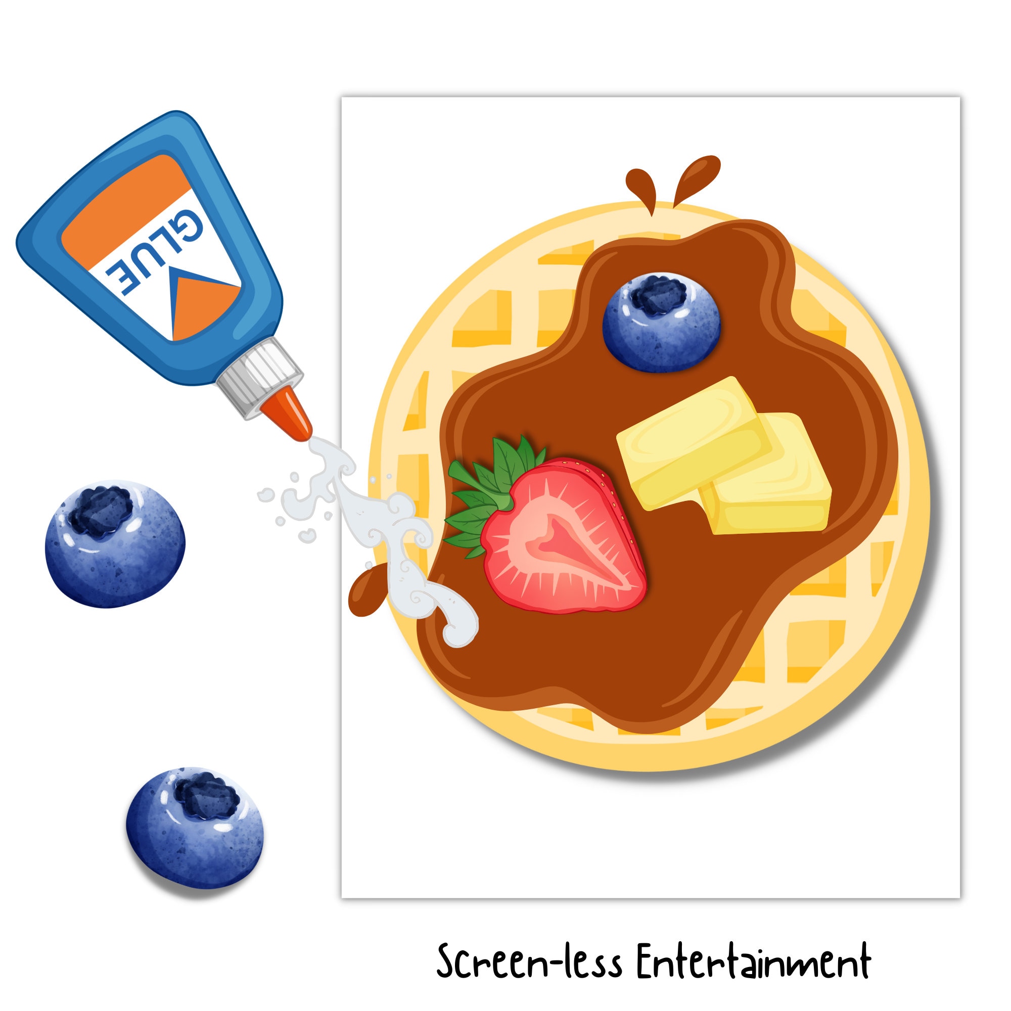 Printable Food Assembly Kit, Waffle Cut and Create, Printable Crafts ...