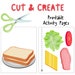 Printable Food Assembly Kit, Sandwich Cut and Create, Printable Crafts ...